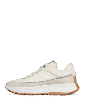 Fitflop F-mode Flow Shearling Mix Sneakers - Cream Mix