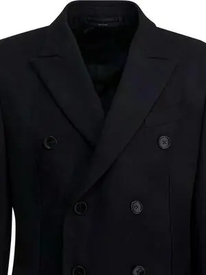 TOM FORD Double-breasted Notched Coat - Black
