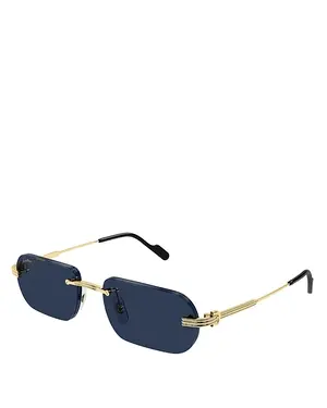CARTIER Rectangle Sunglasses, 55mm - Gold