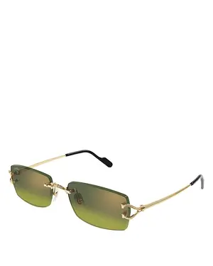 CARTIER Rectangle Sunglasses, 56mm - Gold
