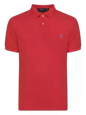 Polo Ralph Lauren Ribbed Collar Short-sleeve Polo Shirt - Red