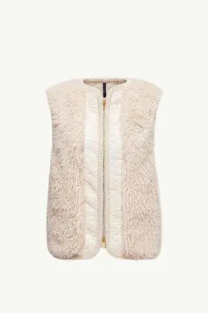 Moncler Tournel Teddy Padded Vest - Beige