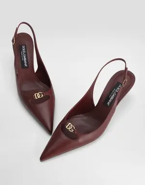 Dolce & Gabbana Silk-effect Nappa Leather Slingback