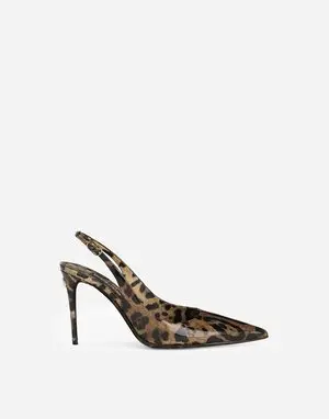 Dolce & Gabbana Leopard-print Lollo Slingbacks
