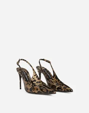 Dolce & Gabbana Leopard-print Lollo Slingbacks