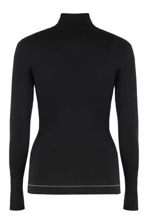 Moncler Sweater With Turtleneck In Virgin Wool - Black
