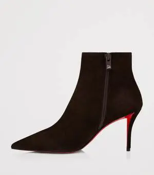CHRISTIAN LOUBOUTIN Miss Z Suede Ankle Boots - Red