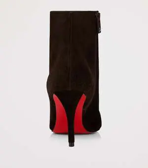 CHRISTIAN LOUBOUTIN Miss Z Suede Ankle Boots - Red