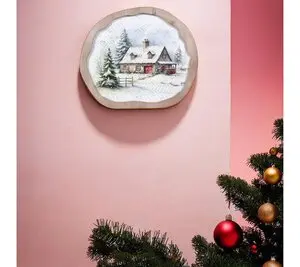 YOUNG'S INC. Young's Wood Christmas Winter Scene Wall Art - One-color