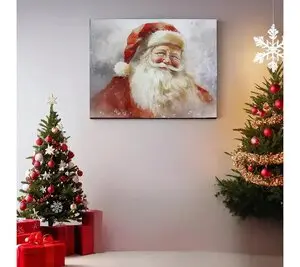 YOUNG'S INC. Young's Canvas Jolly Santa Wall Art - One-color