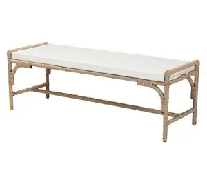 BALI & PARI Nasim Natural Seagrass And Metal Ac Cent Bench - One-color