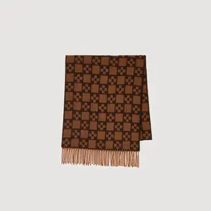 Sandro Wool Scarf - Cognac