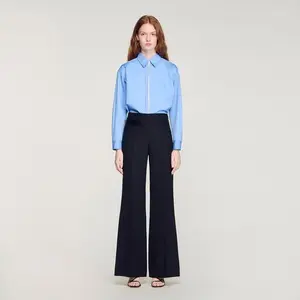 Sandro Pocket Detail Wide-leg Trousers