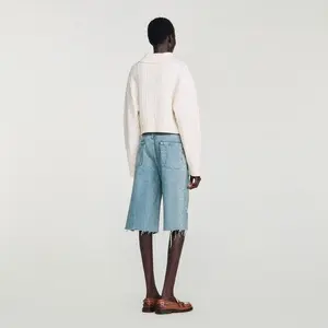 Sandro Cable-knit Sweater With Sailor Collar - Ecru