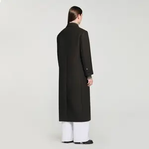 Sandro Long Oversized Wool Coat - Brown