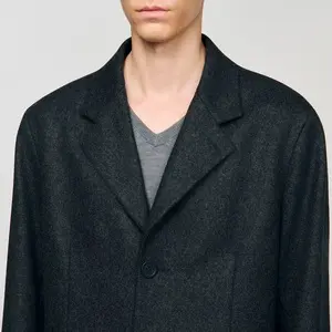 Sandro Wool Broadcloth Coat - Dark Grey