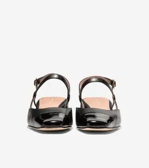Cole Haan Pella Block Heel Slingback - Black Patent