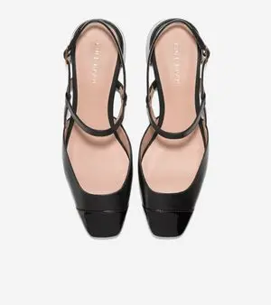 Cole Haan Pella Block Heel Slingback - Black Patent