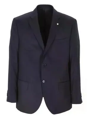 L.B.M. 1911 Single-breasted Wool Blazer - Blue