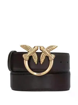 Pinko Love Birds Leather Belt - Brown