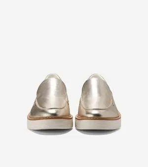 Cole Haan Riginalgrand Platform Venetian Loafers - Soft Gold-ivory