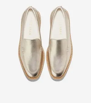 Cole Haan Riginalgrand Platform Venetian Loafers - Soft Gold-ivory