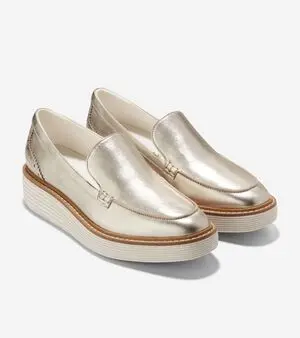 Cole Haan Riginalgrand Platform Venetian Loafers - Soft Gold-ivory