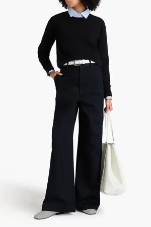 NILI LOTAN Johan Cotton-twill Wide-leg Pants