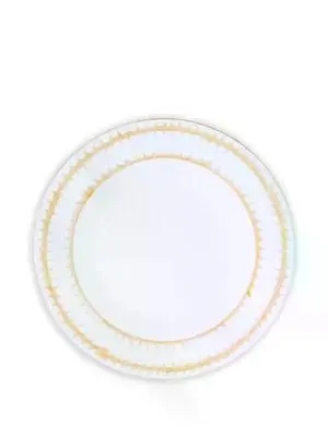 MARIE DAAGE Rafia Gold-rim Charger Plate - White