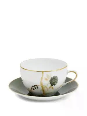 MARIE DAAGE Breakfast Floral Teacup And Saucer Set - White