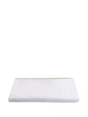 CATHERINE DENOUAL Boho Linen Border Tablecloth - White