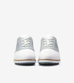 Cole Haan Riginalgrand Saddle Golf Shoes - Optic White-metallic Silver
