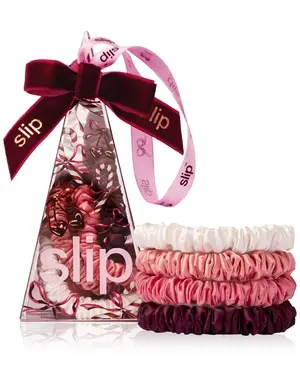 Slip Pure Silk Skinny Scrunchies Set - Candy Cane