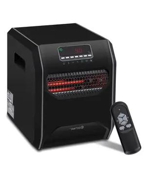 COSTWAY Portable Electric Space Heater 1500w 12h Timer Led Remote Control Room Office - Black