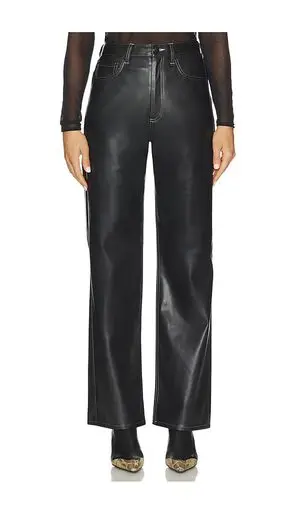 Rag & Bone Shea Faux Leather Straight Pant - Black