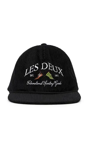 LES DEUX Ivy League Corduroy Cap - Black