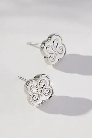 Maeve Logo Stud Earrings - Silver