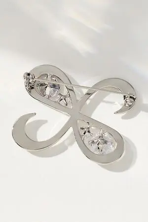 Maeve Inset Crystal Brooch - Silver