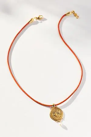 Chan Luu Coin Leather Necklace - Brown