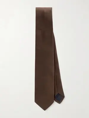 DRAKE'S 8cm Silk-twill Neck Tie - Brown
