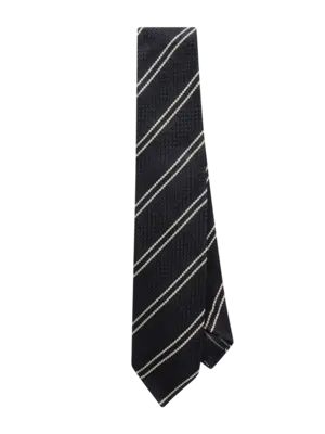 DRAKE'S Drake's 8cm Striped Textured-Silk Neck Tie