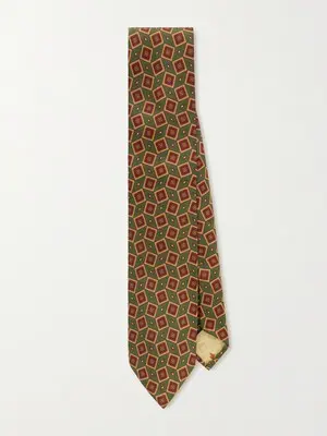 Rubinacci 9cm Printed Silk-twill Tie - Green