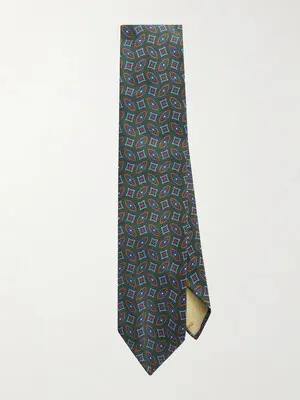 Rubinacci 9cm Silk-jacquard Tie - Green