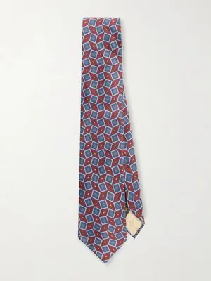 Rubinacci 9cm Printed Silk-twill Tie - Red
