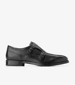 Men's Black Monk Strap Shoes