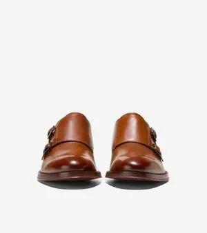 Cole Haan Carnegie Monk Strap Shoes - British Tan-java