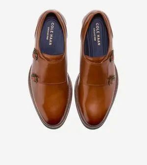 Cole Haan Carnegie Monk Strap Shoes - British Tan-java