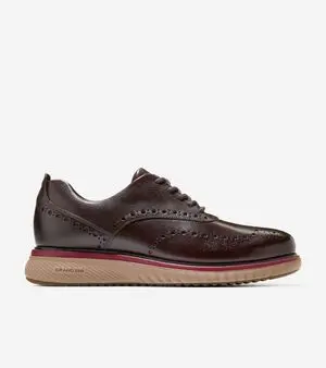 Cole Haan Zerøgrand Eon Wingtip Oxfords - Dark Chocolate-claret
