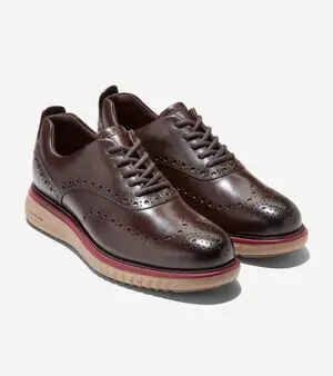 Cole Haan Zerøgrand Eon Wingtip Oxfords - Dark Chocolate-claret