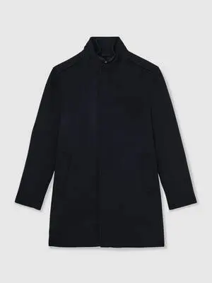 REISS Wool-blend Coat With Detachable Gilet Insert - Navy